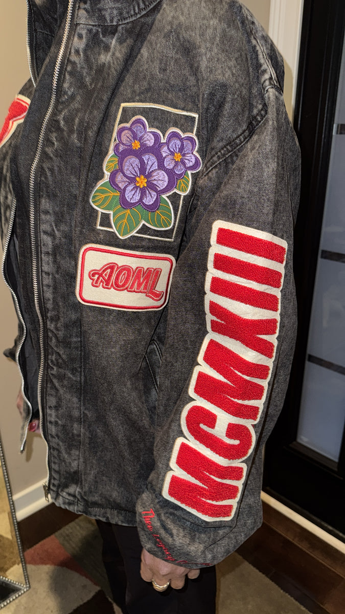 Oversized Denim DST MCMXIII Torch of Wisdom Jacket – Thee Legacy Continues