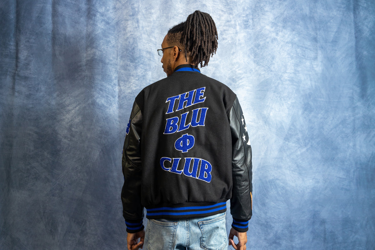 The Blu Phi Club Leather Varsity Jacket – Thee Legacy Continues