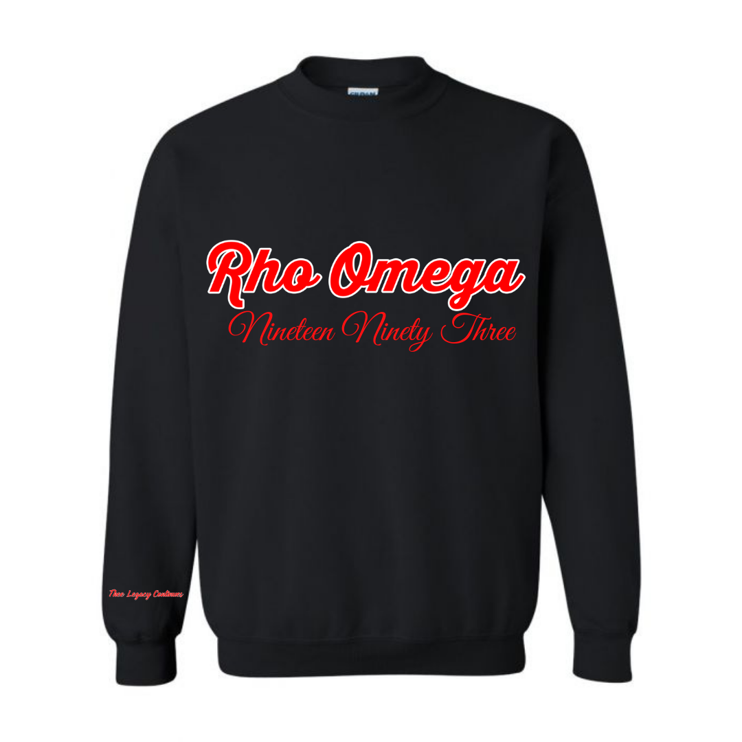 *PRE ORDER ONLY* Rho Omega Chenille Crewneck – Thee Legacy Continues